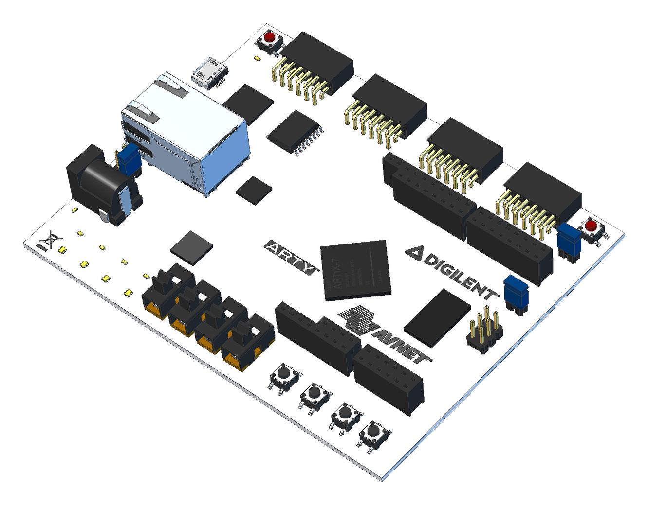 410-319-1 - Digilent - Development Board, Arty A7-100T, Artix-7 FPGA 410-319-1 - Digilent - Development Board, Arty A7-100T, Artix-7 FPGA